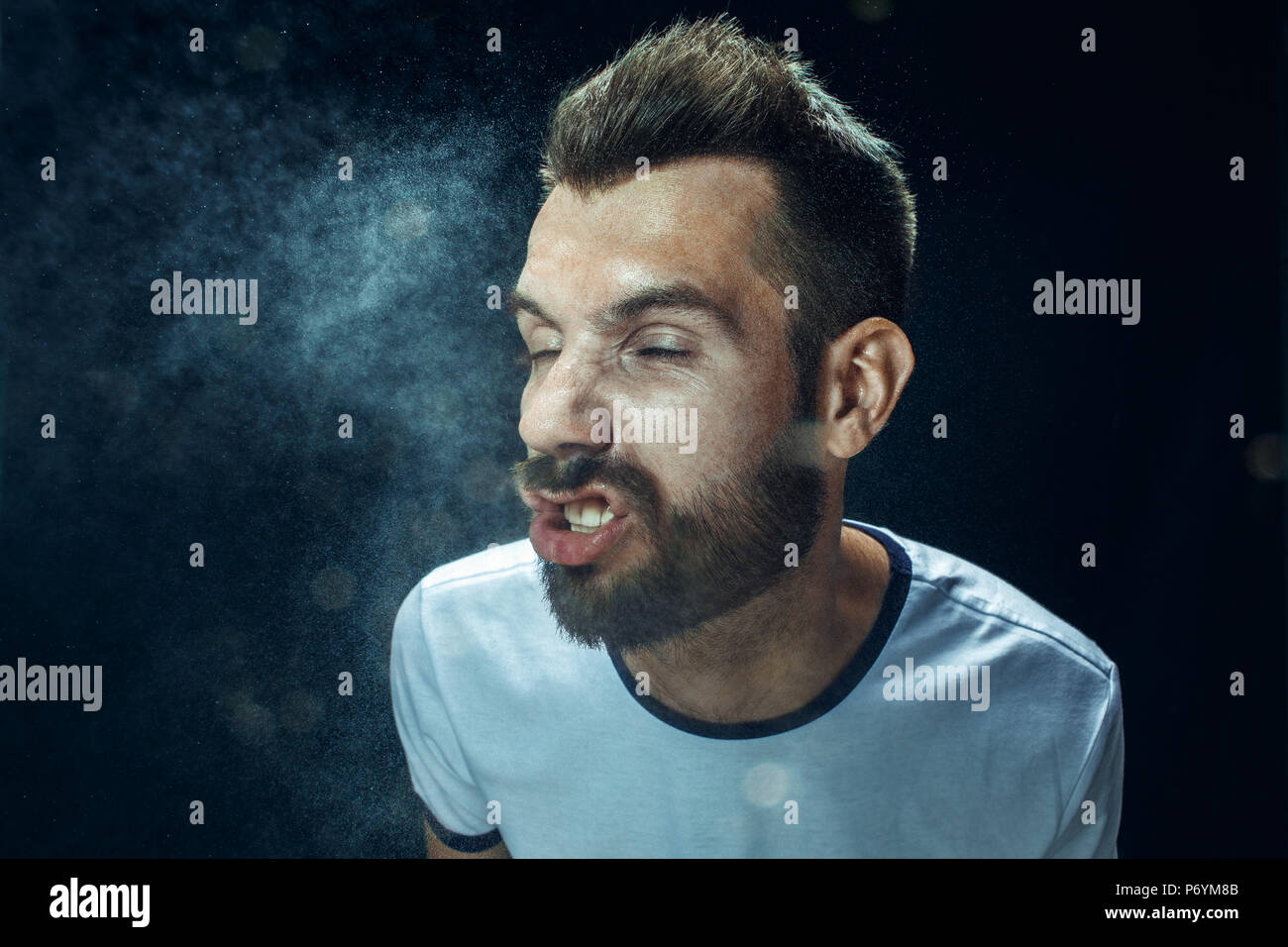 Man sneezing funny not child not woman hi-res stock photography and ...