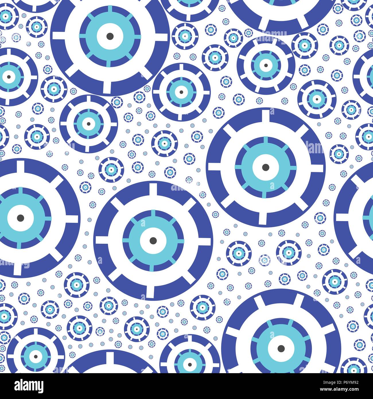 seamless tileable texture with blue greek evil eye Stock Vector Image ...