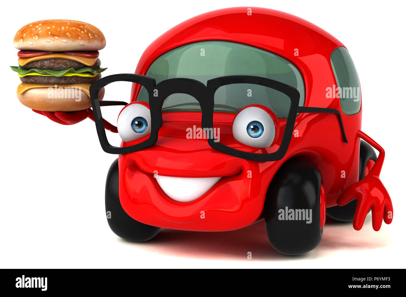Fun car - 3D Illustration Stock Photo - Alamy