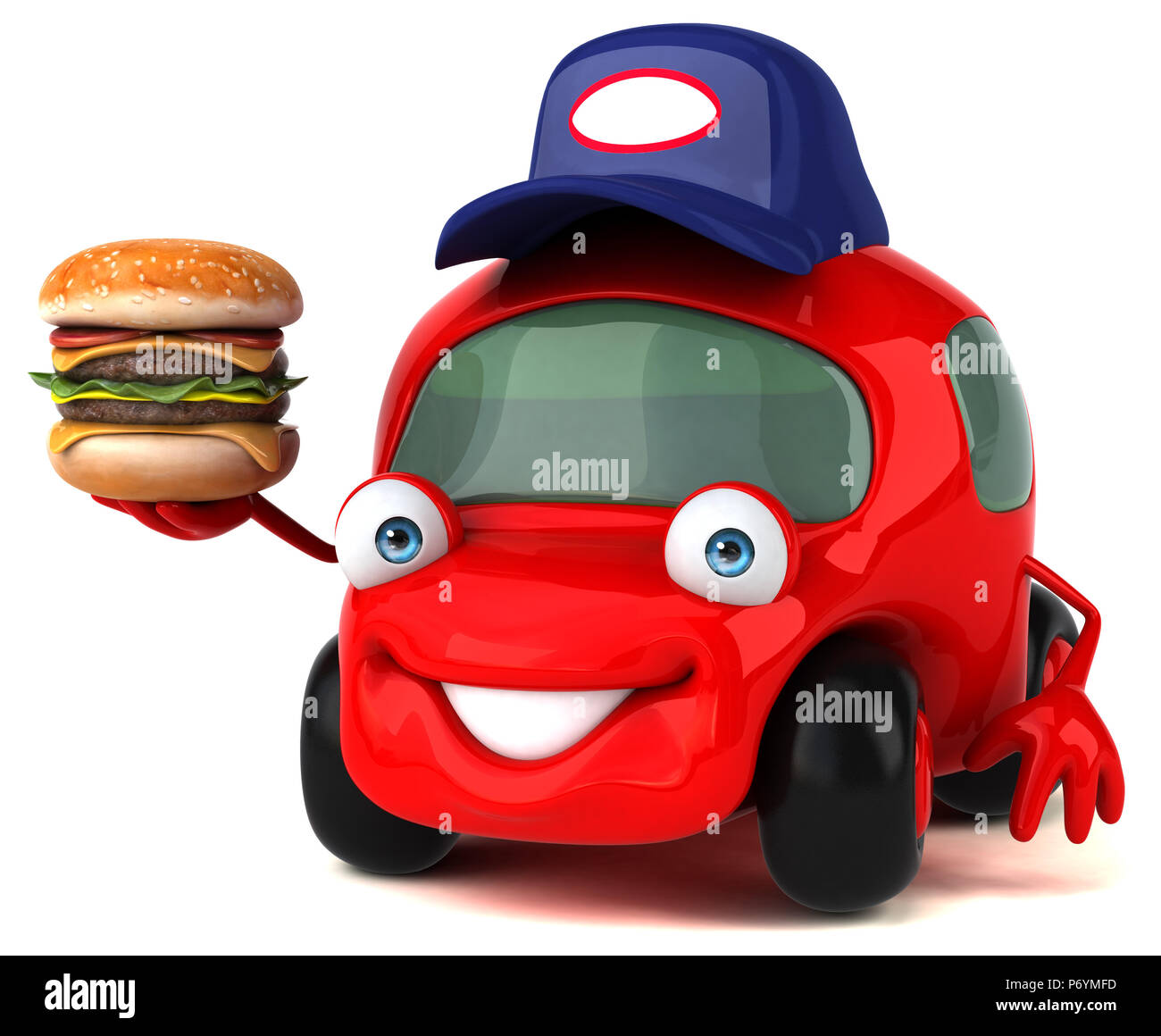 Fun car - 3D Illustration Stock Photo - Alamy