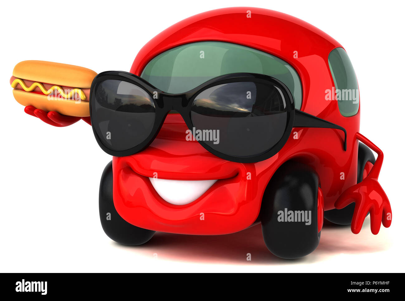 Fun car - 3D Illustration Stock Photo - Alamy