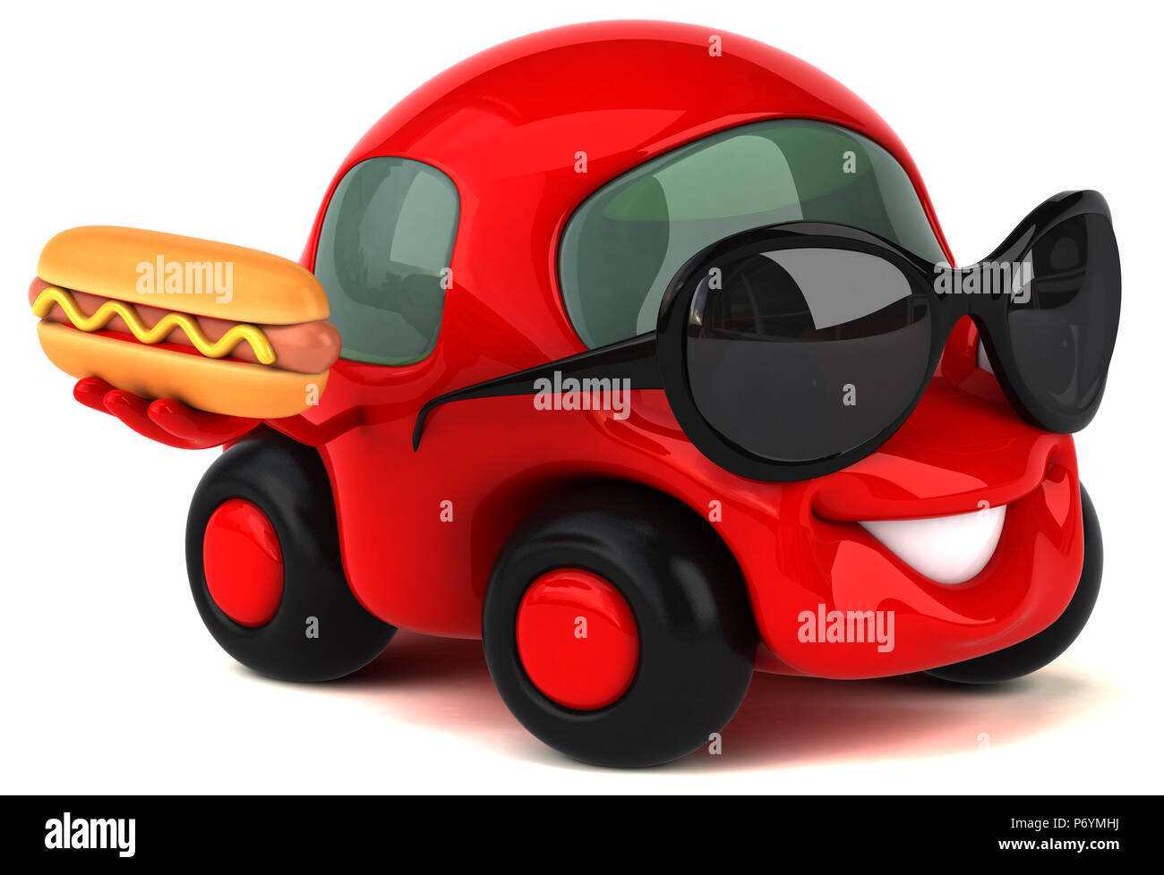 Fun car - 3D Illustration Stock Photo - Alamy
