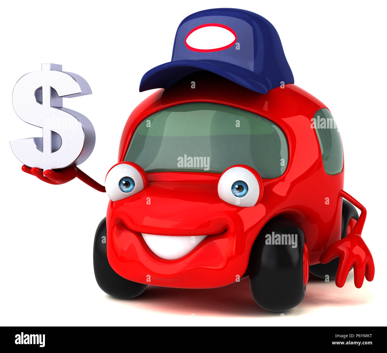 Fun car - 3D Illustration Stock Photo - Alamy