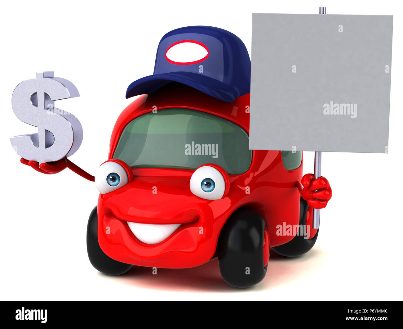 Fun car - 3D Illustration Stock Photo - Alamy