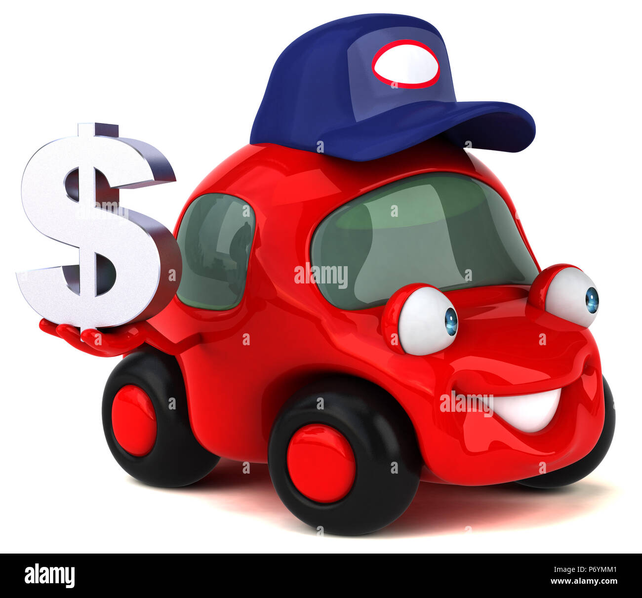 Fun car - 3D Illustration Stock Photo - Alamy