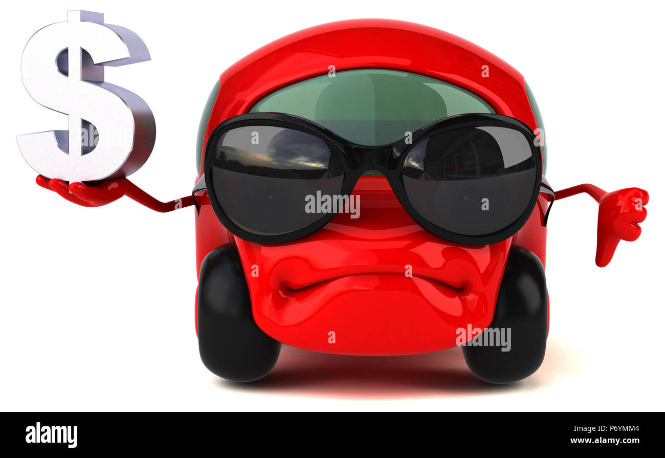 Fun car - 3D Illustration Stock Photo - Alamy