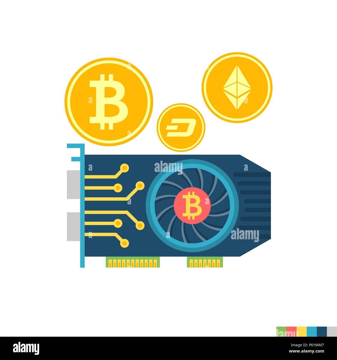 GPU Mining Flat Icon Stock Vector Image & Art - Alamy