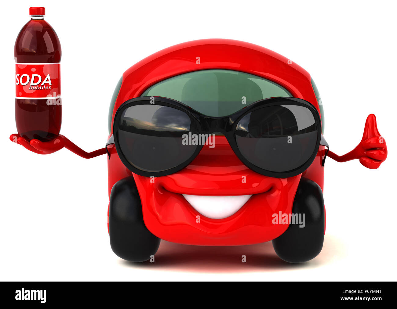 Fun car - 3D Illustration Stock Photo - Alamy