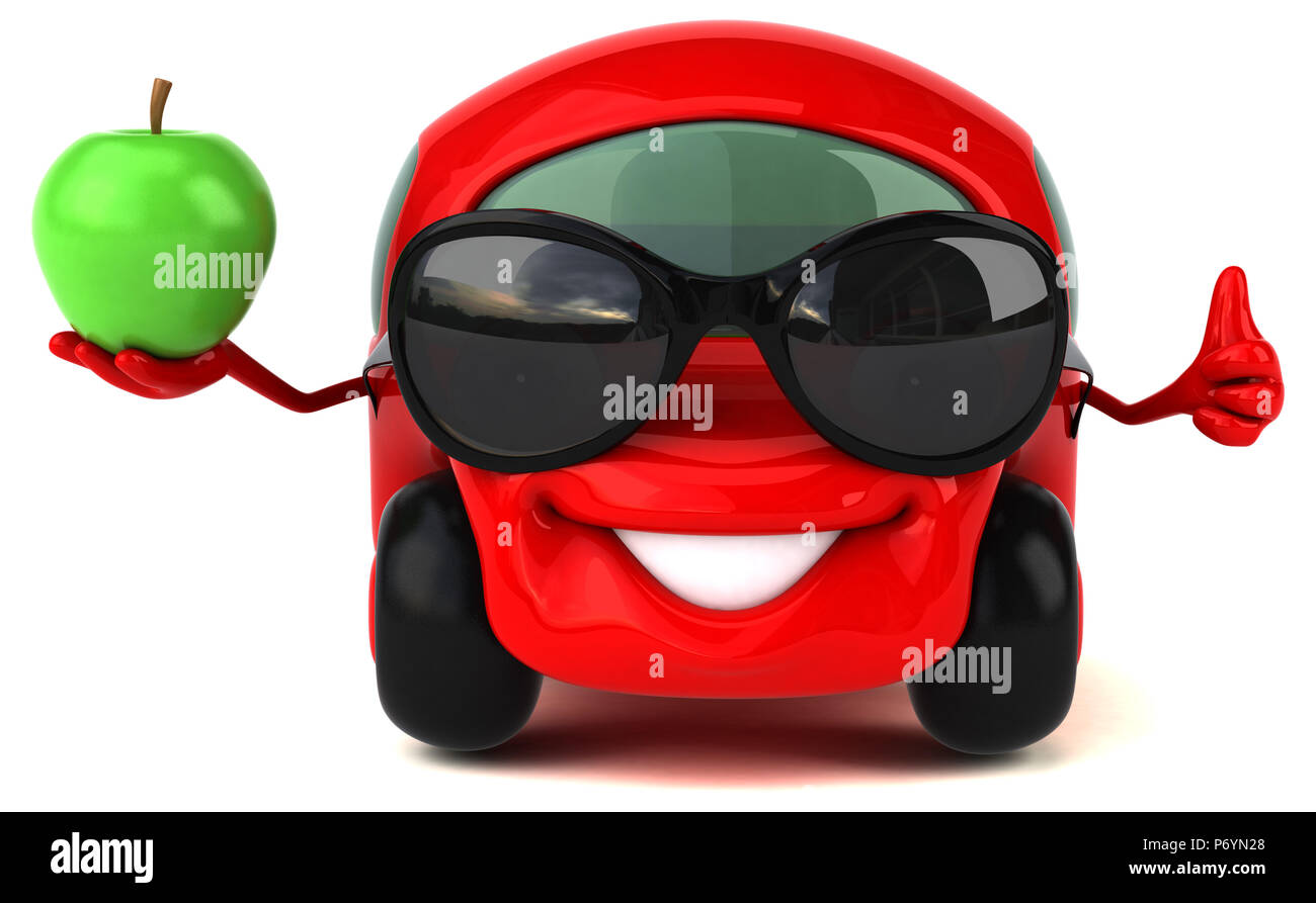 Fun car - 3D Illustration Stock Photo - Alamy