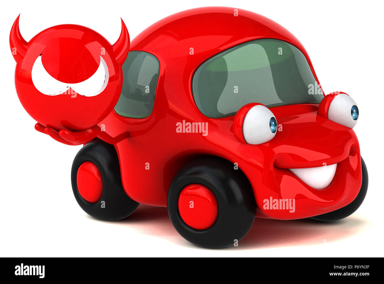 Fun car - 3D Illustration Stock Photo - Alamy