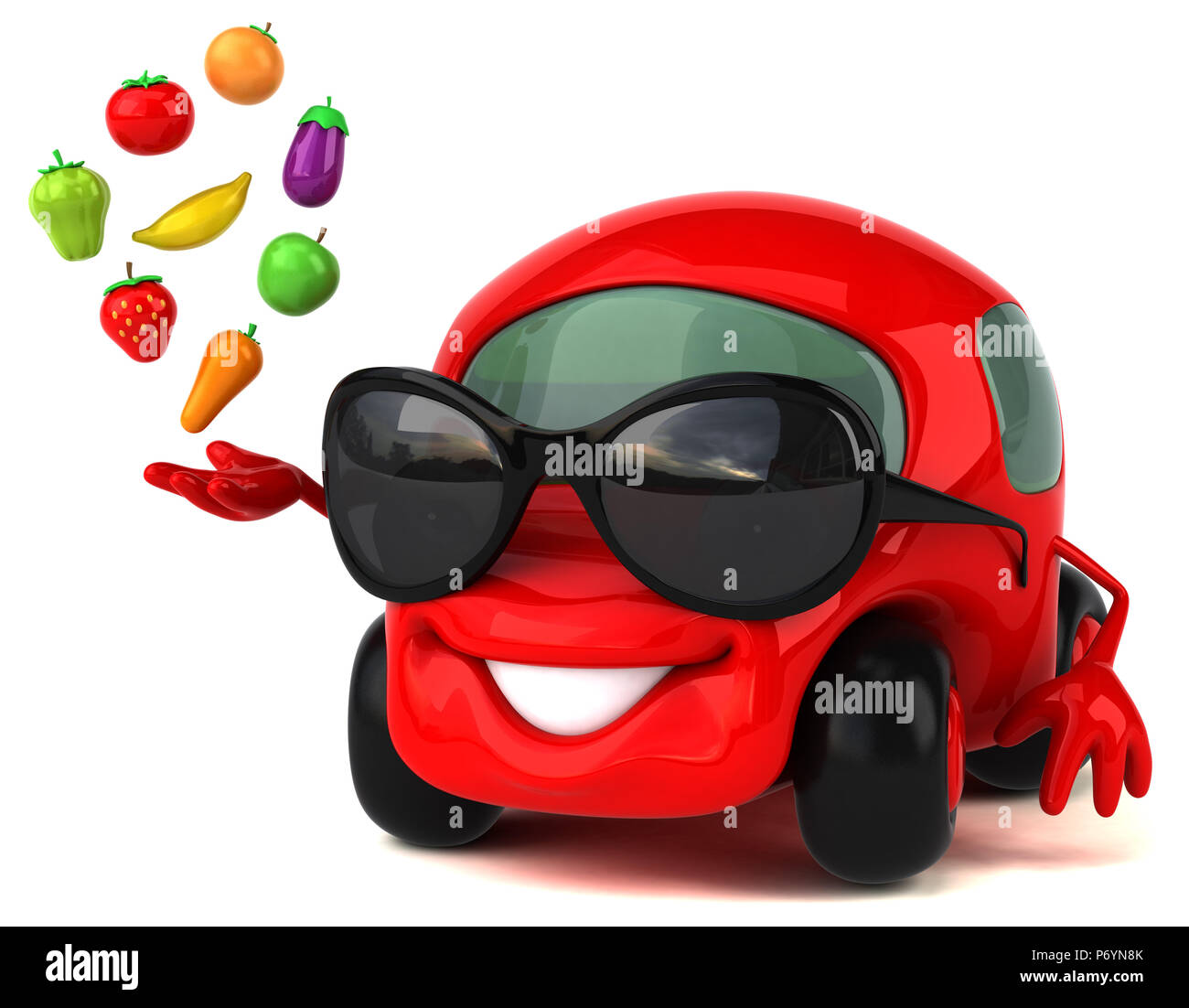 Fun car - 3D Illustration Stock Photo - Alamy