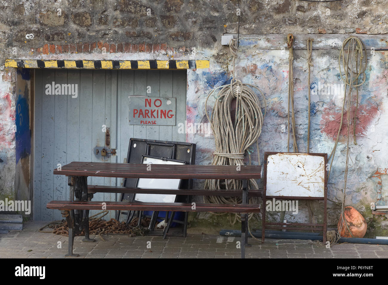 Run Down Beach garage and equipment Stock Photo - Alamy