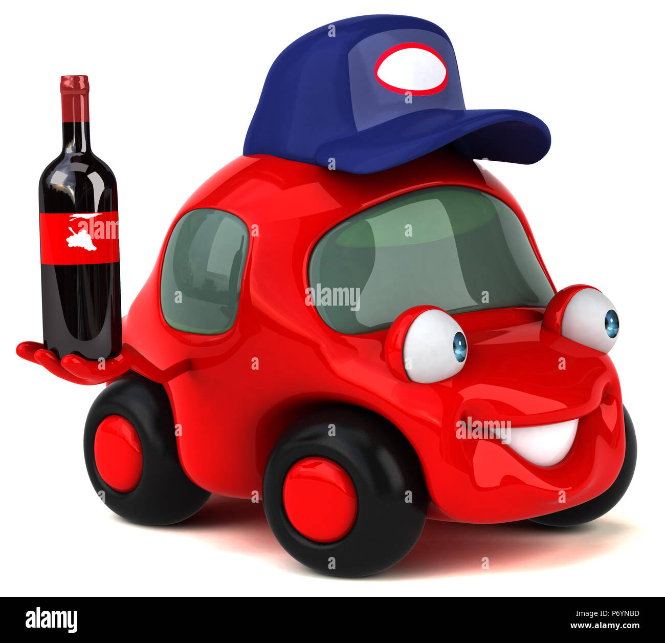 Fun car - 3D Illustration Stock Photo - Alamy