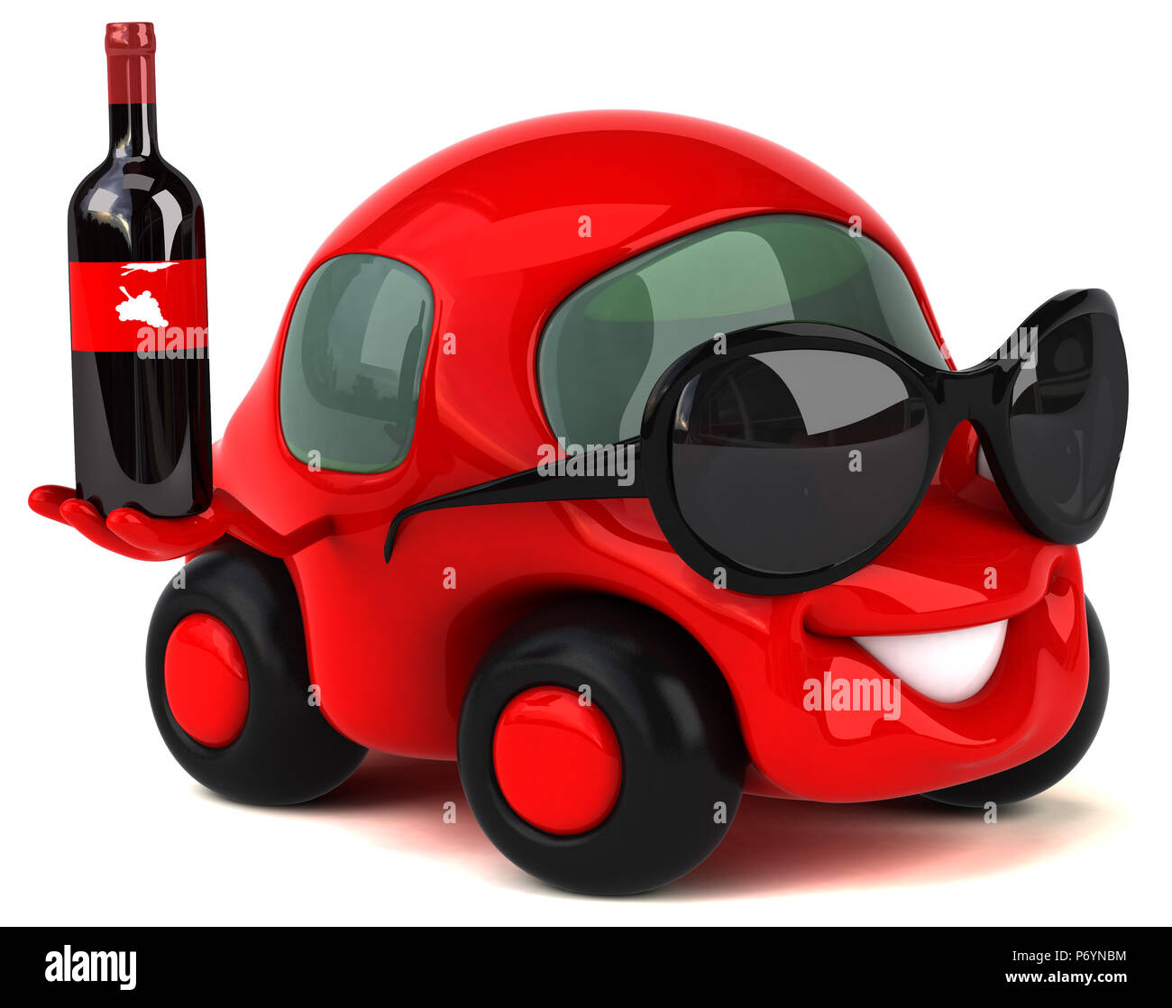 Fun car - 3D Illustration Stock Photo - Alamy