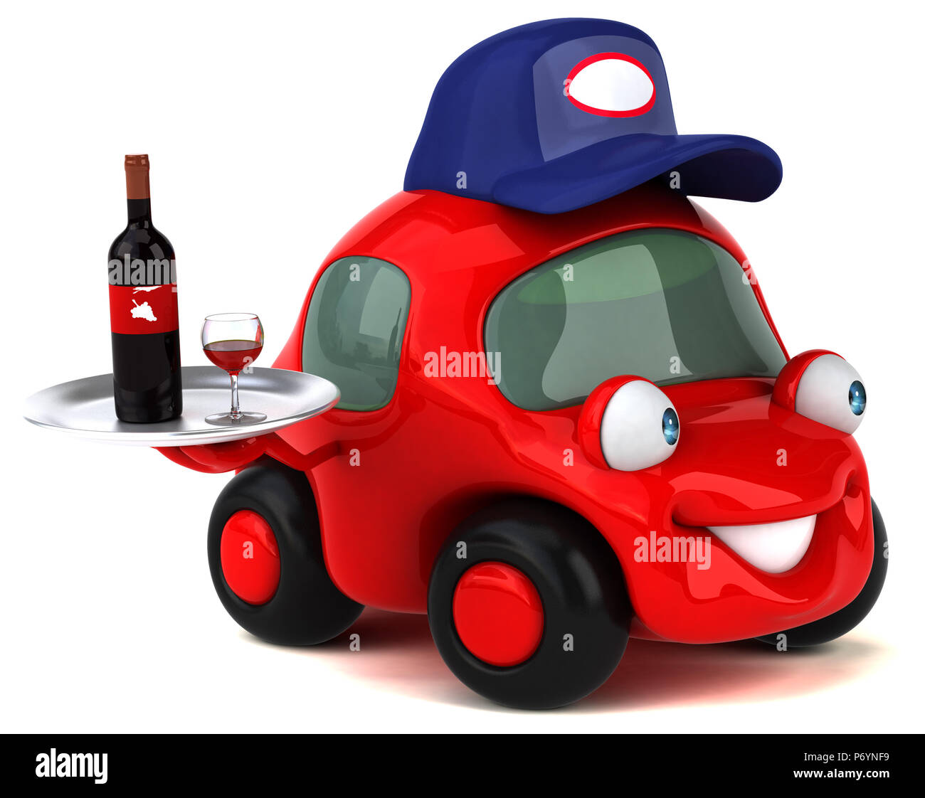 Fun car - 3D Illustration Stock Photo - Alamy