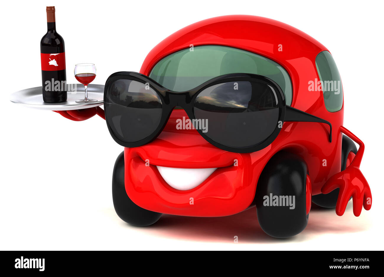 Fun car - 3D Illustration Stock Photo - Alamy