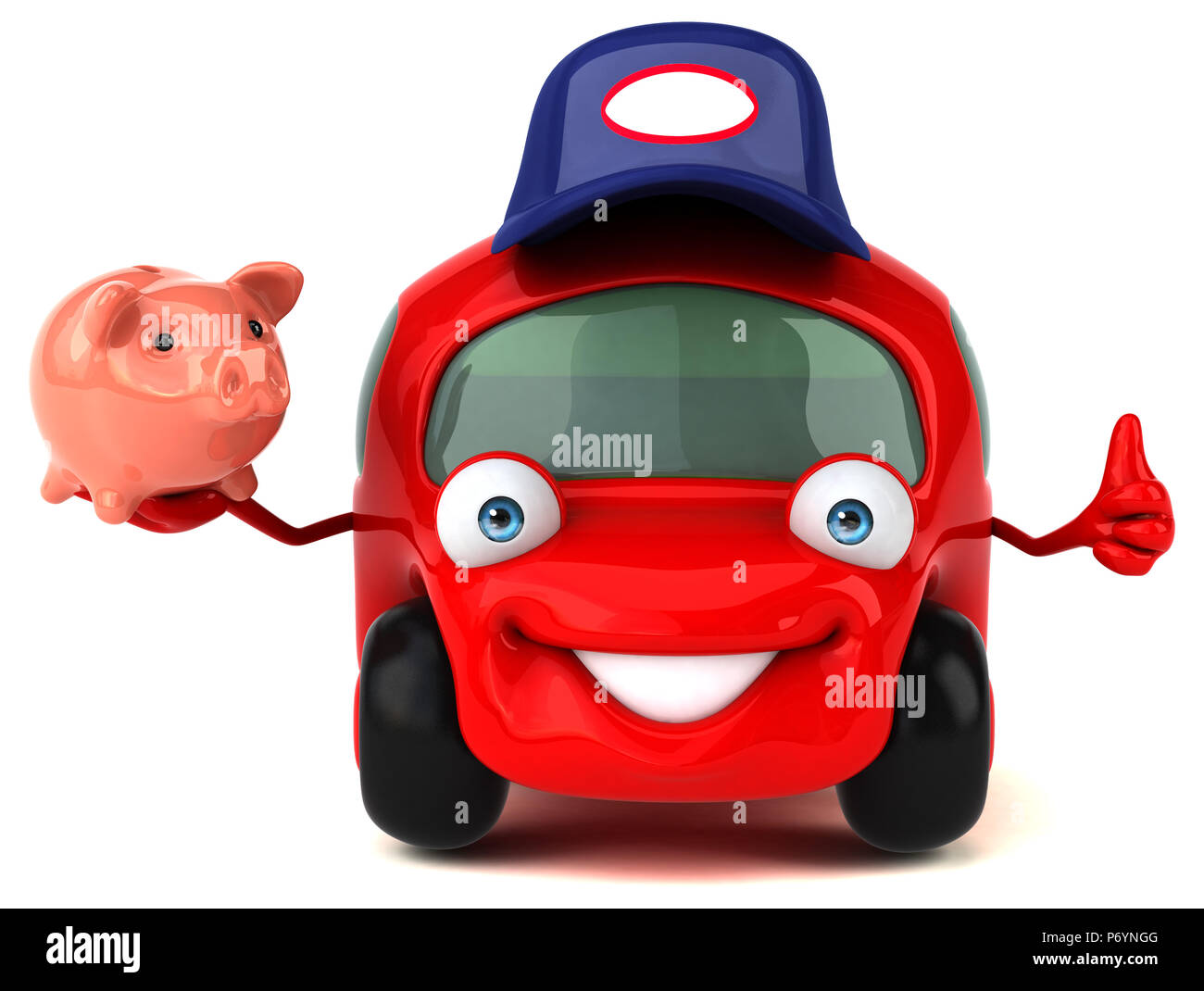 Fun car - 3D Illustration Stock Photo - Alamy