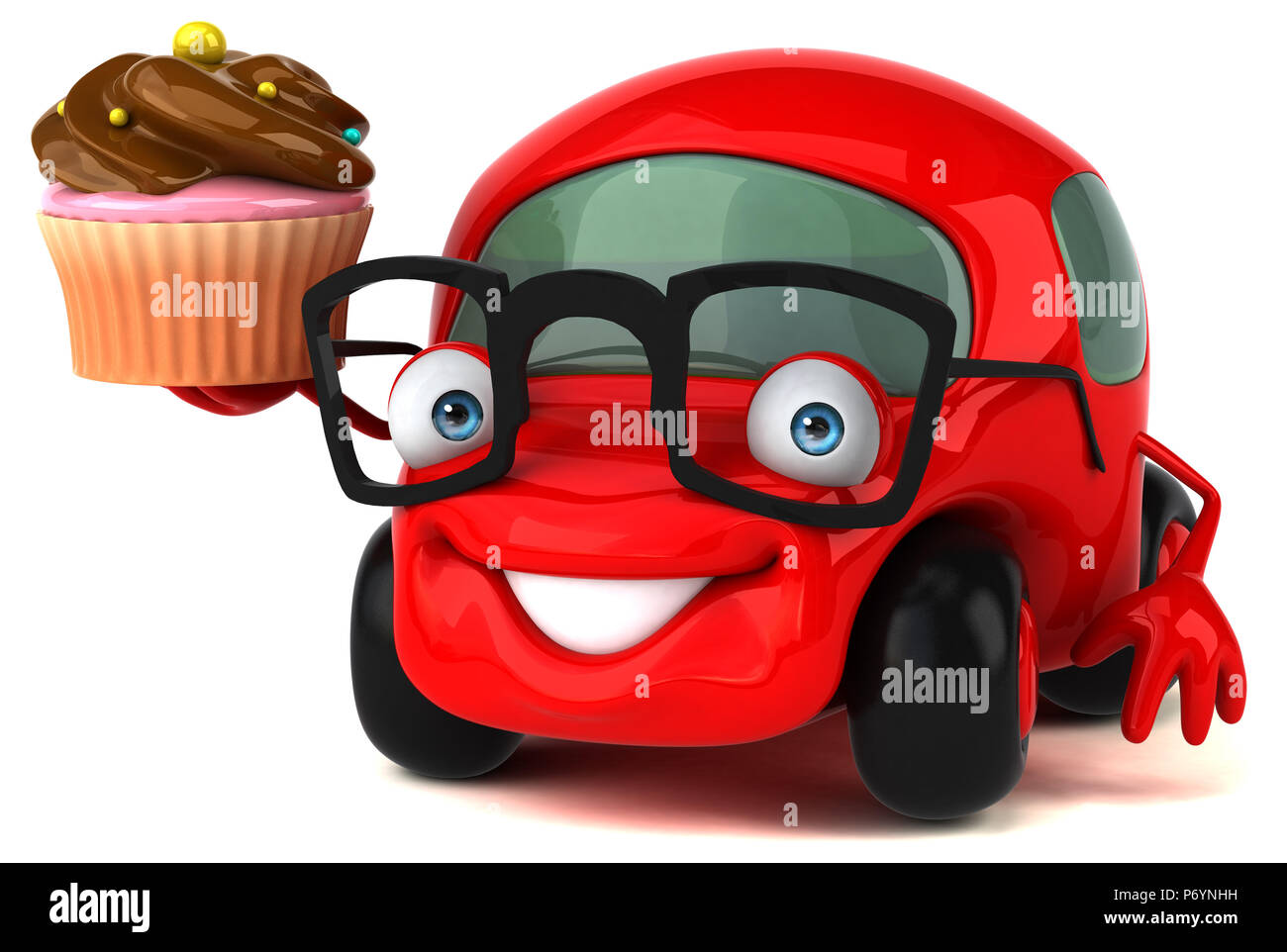 Fun car - 3D Illustration Stock Photo - Alamy