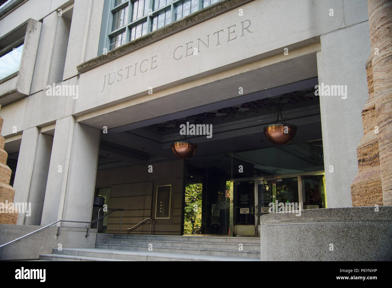 PORTLAND, OREGON SEPTEMBER 20 2016, Vertical shot of the main entrance ...
