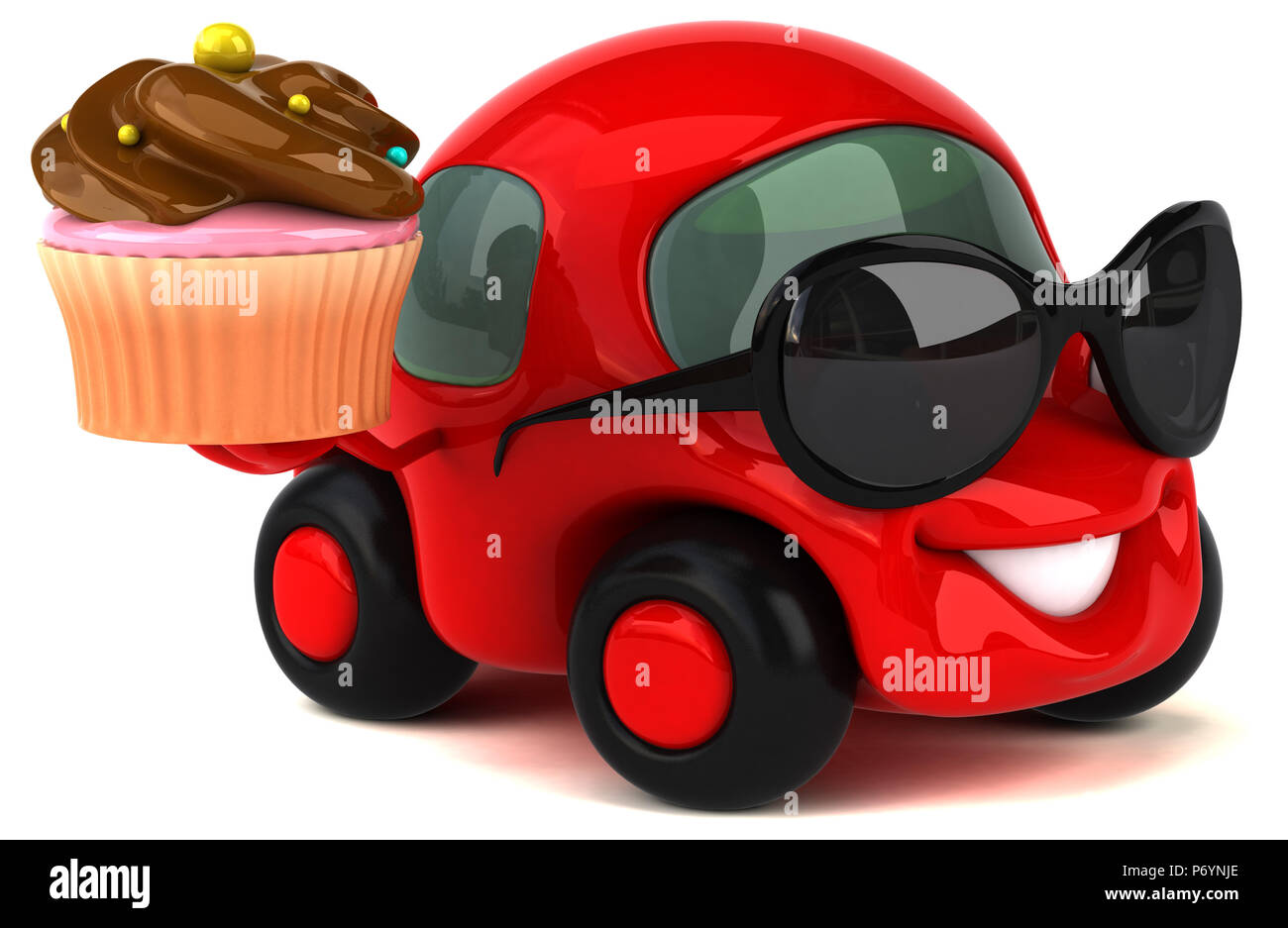 Fun car - 3D Illustration Stock Photo - Alamy