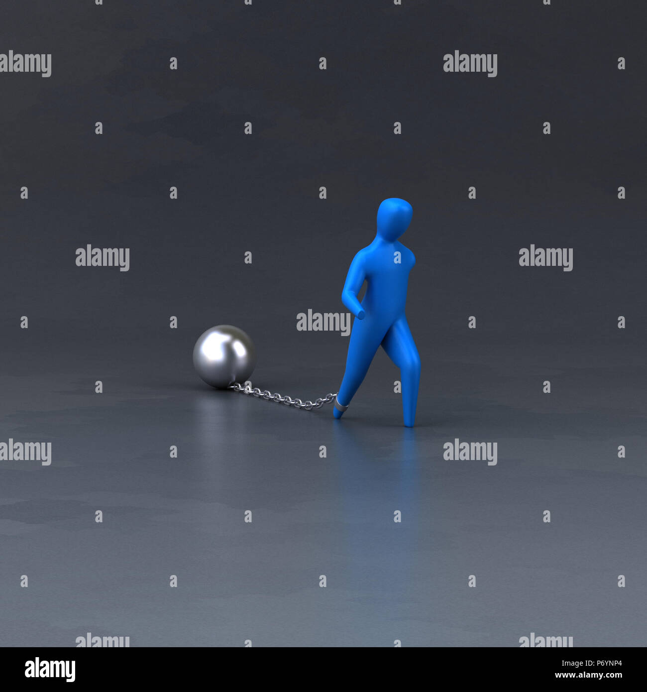 Chain and ball - 3D Illustration Stock Photo - Alamy