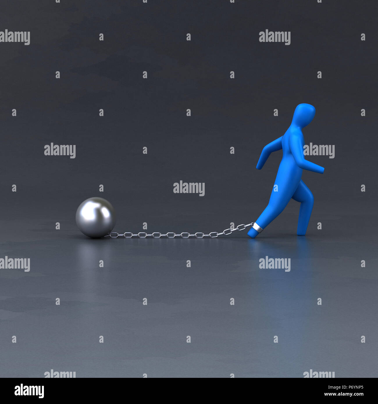 Chain and ball - 3D Illustration Stock Photo - Alamy