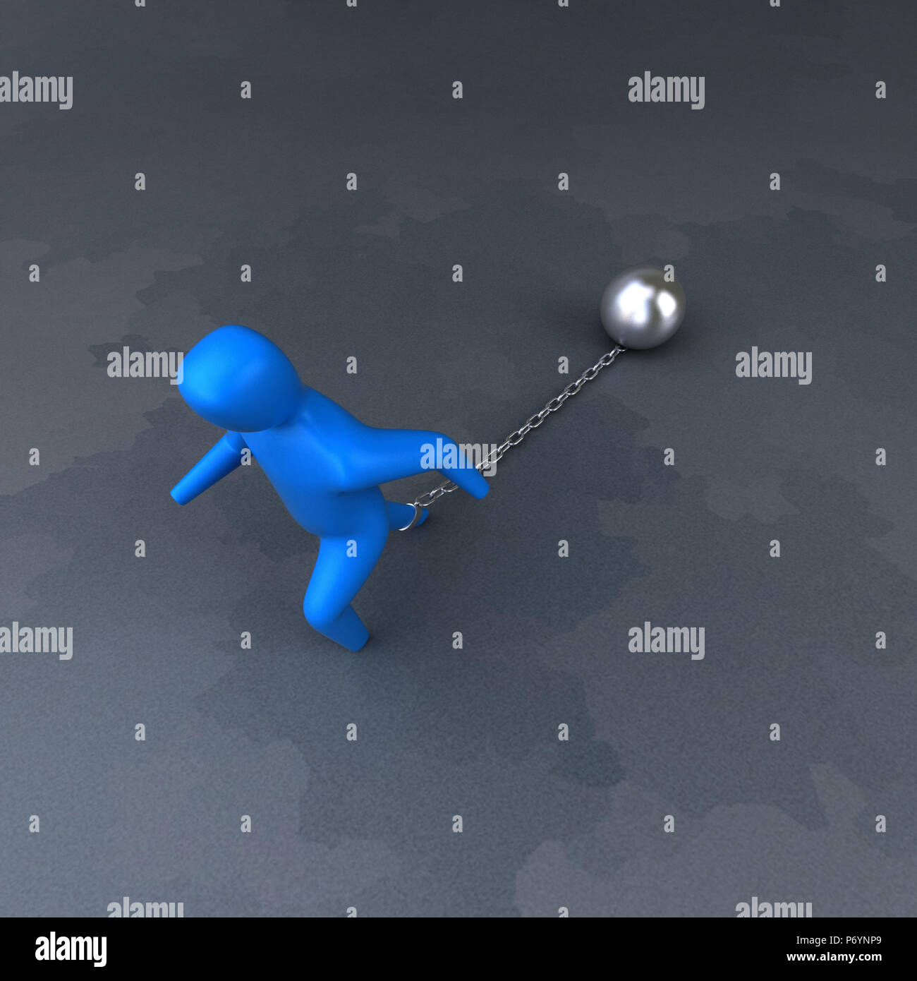 Chain and ball - 3D Illustration Stock Photo - Alamy