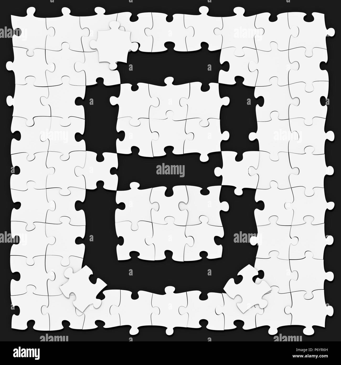 Jigsaw puzzles assembled mathematical digit 8 or eight on dark ...