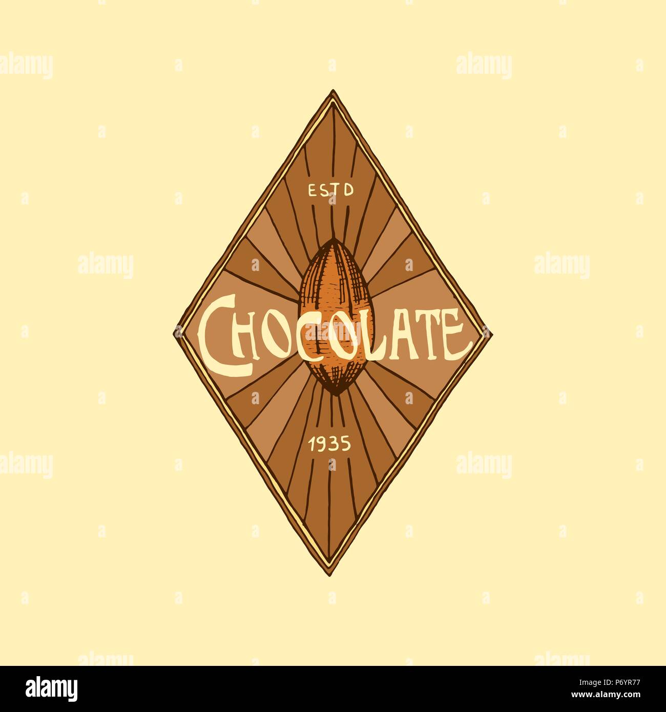 Cocoa and hot chocolate logos. modern vintage badges for the shop menu ...