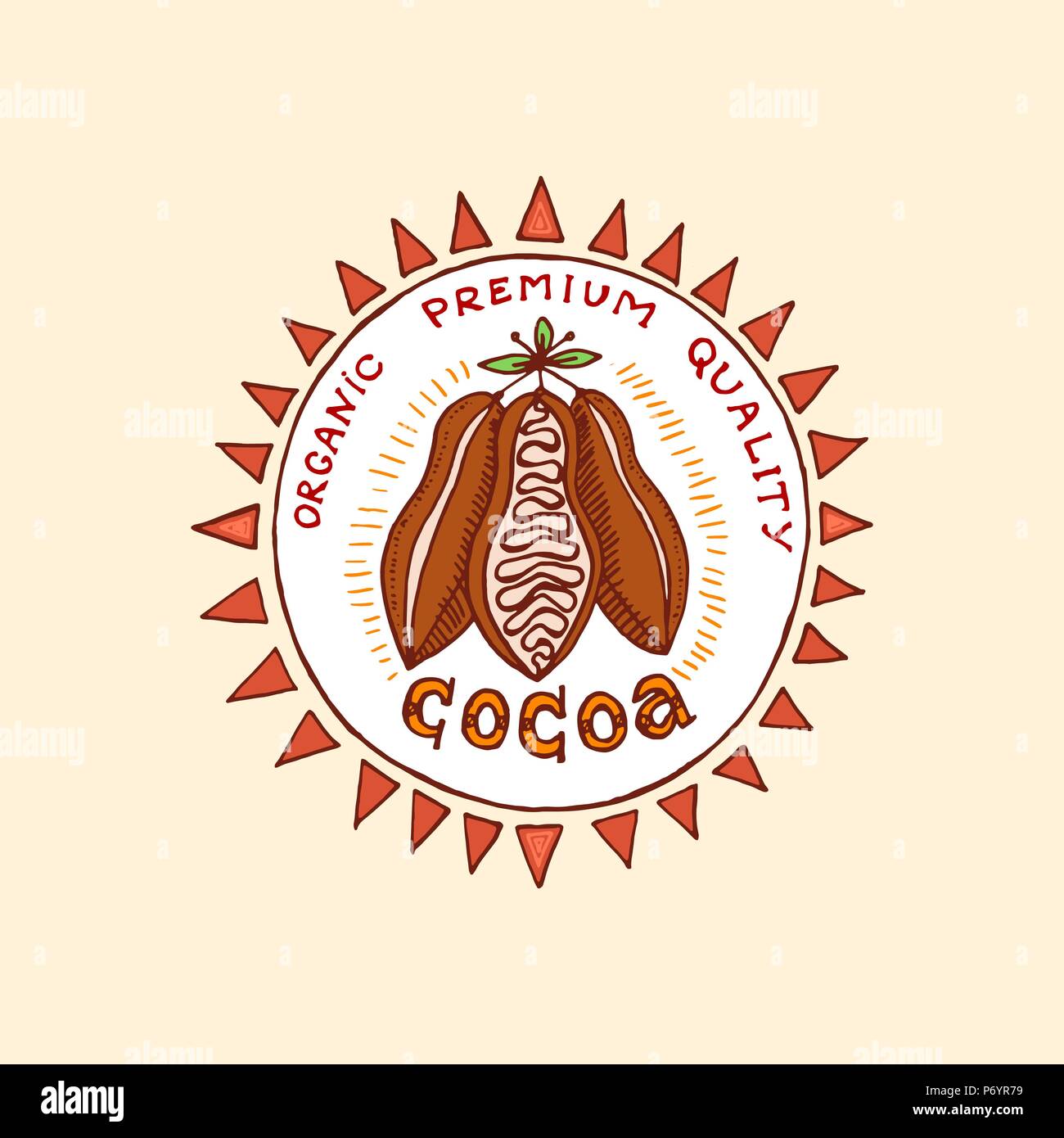 Cocoa and hot chocolate logos. modern vintage badges for the shop menu ...