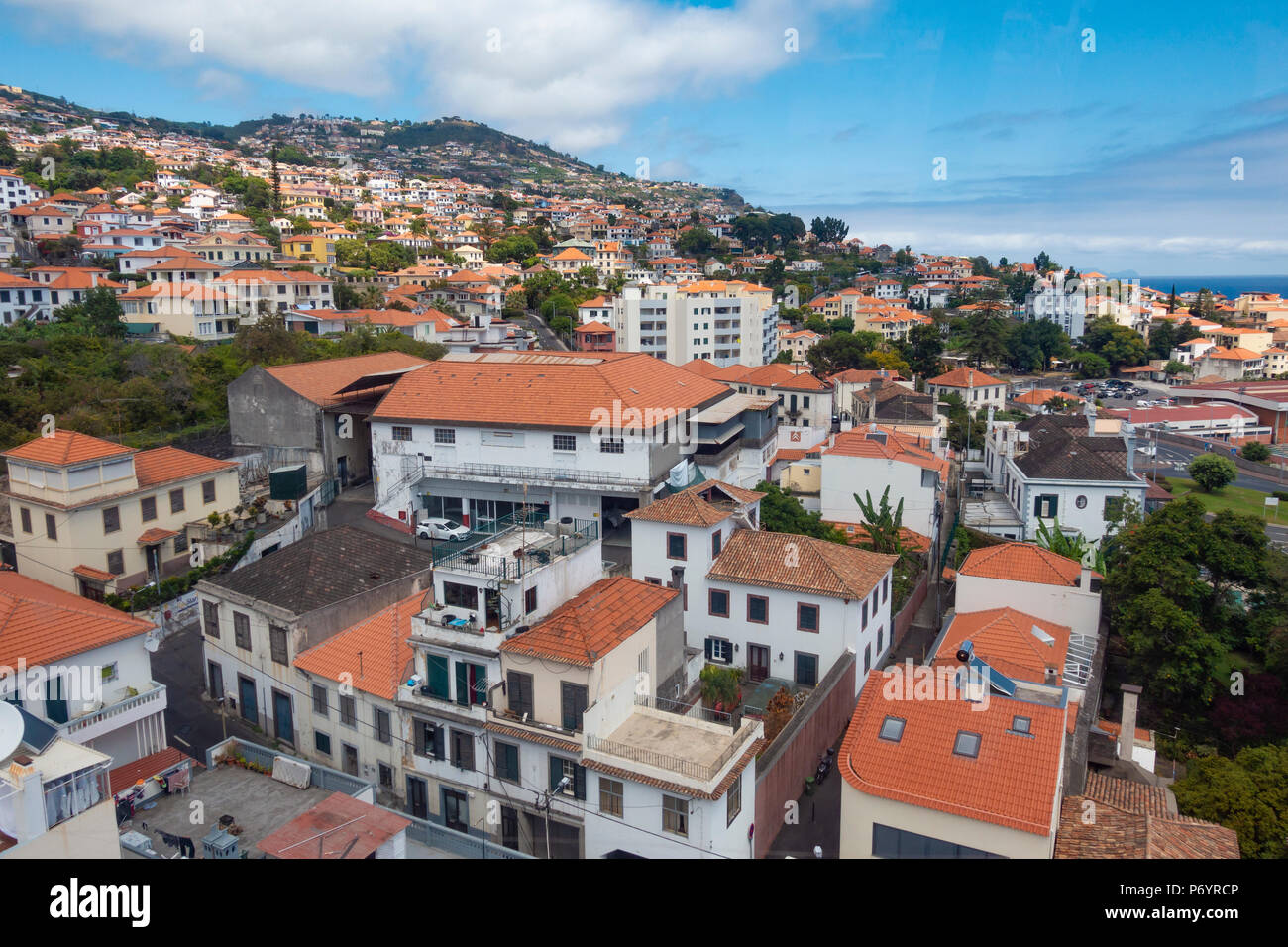 View from the Teleferico Cable Car in Funchal Madeira Stock Photo - Alamy
