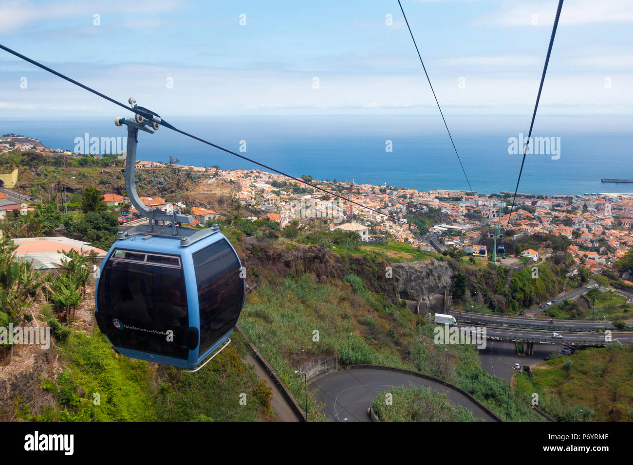 View from the Teleferico Cable Car in Funchal Madeira Stock Photo - Alamy