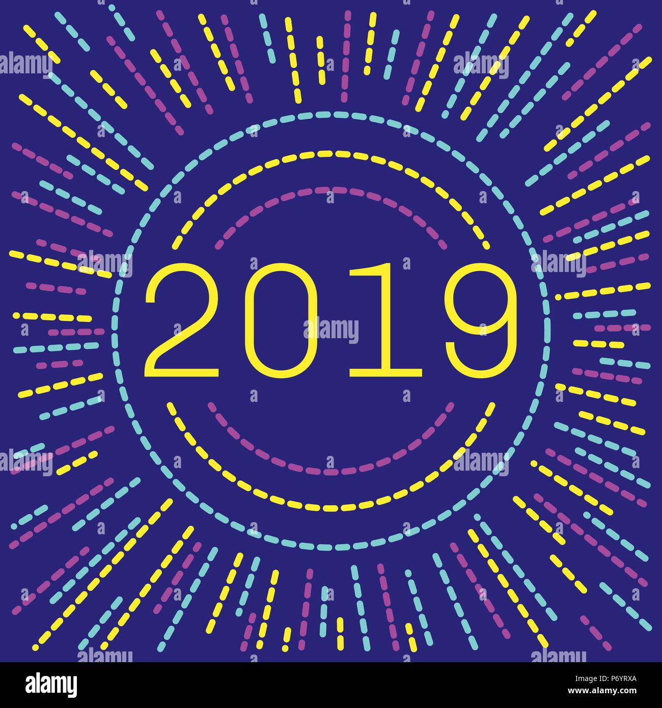 2019. Cover Calendar page in memphis style poster for concept ...