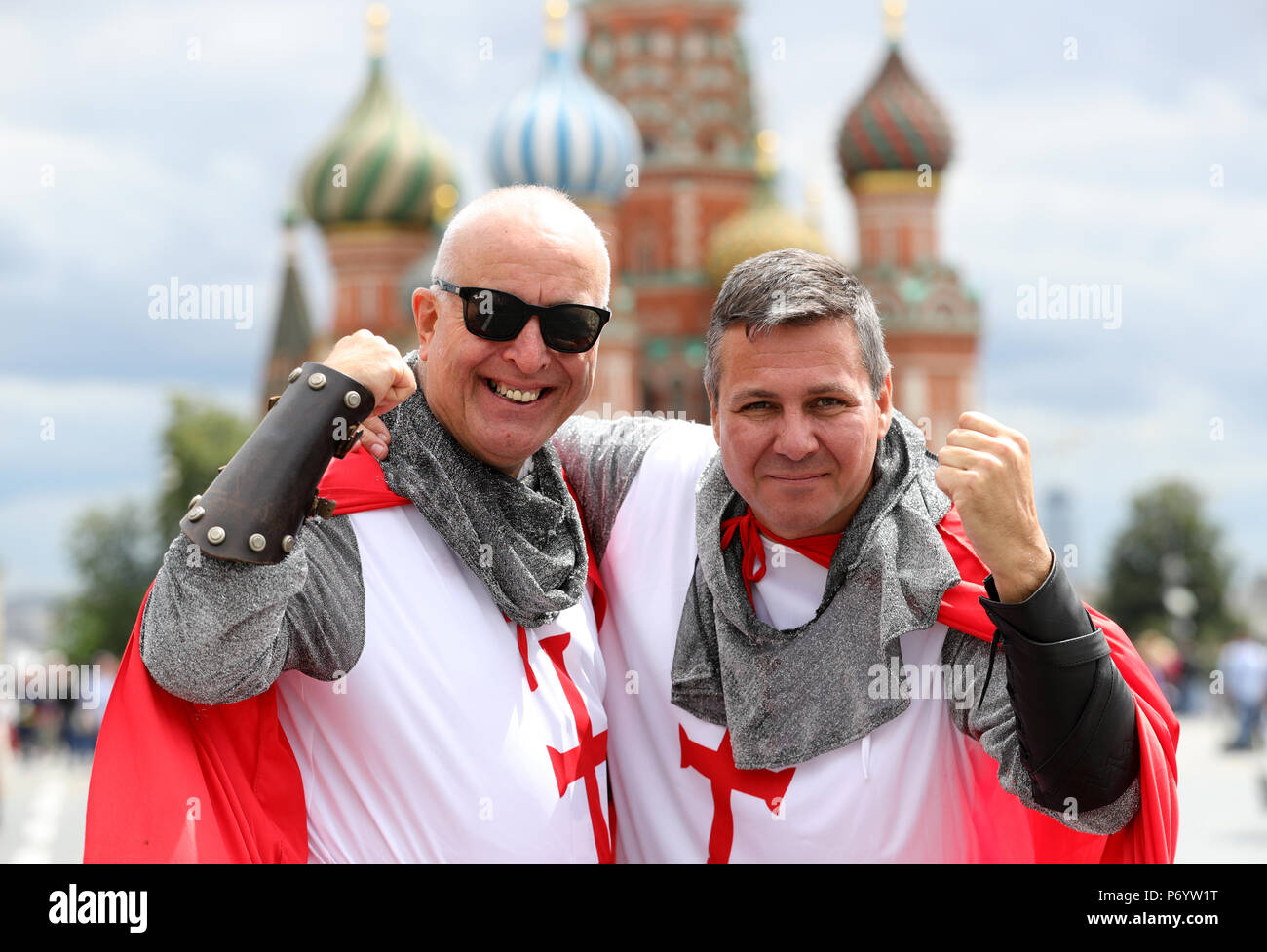 England fans Dexter Marshall and Miles Rudham (right) in Red Square ...