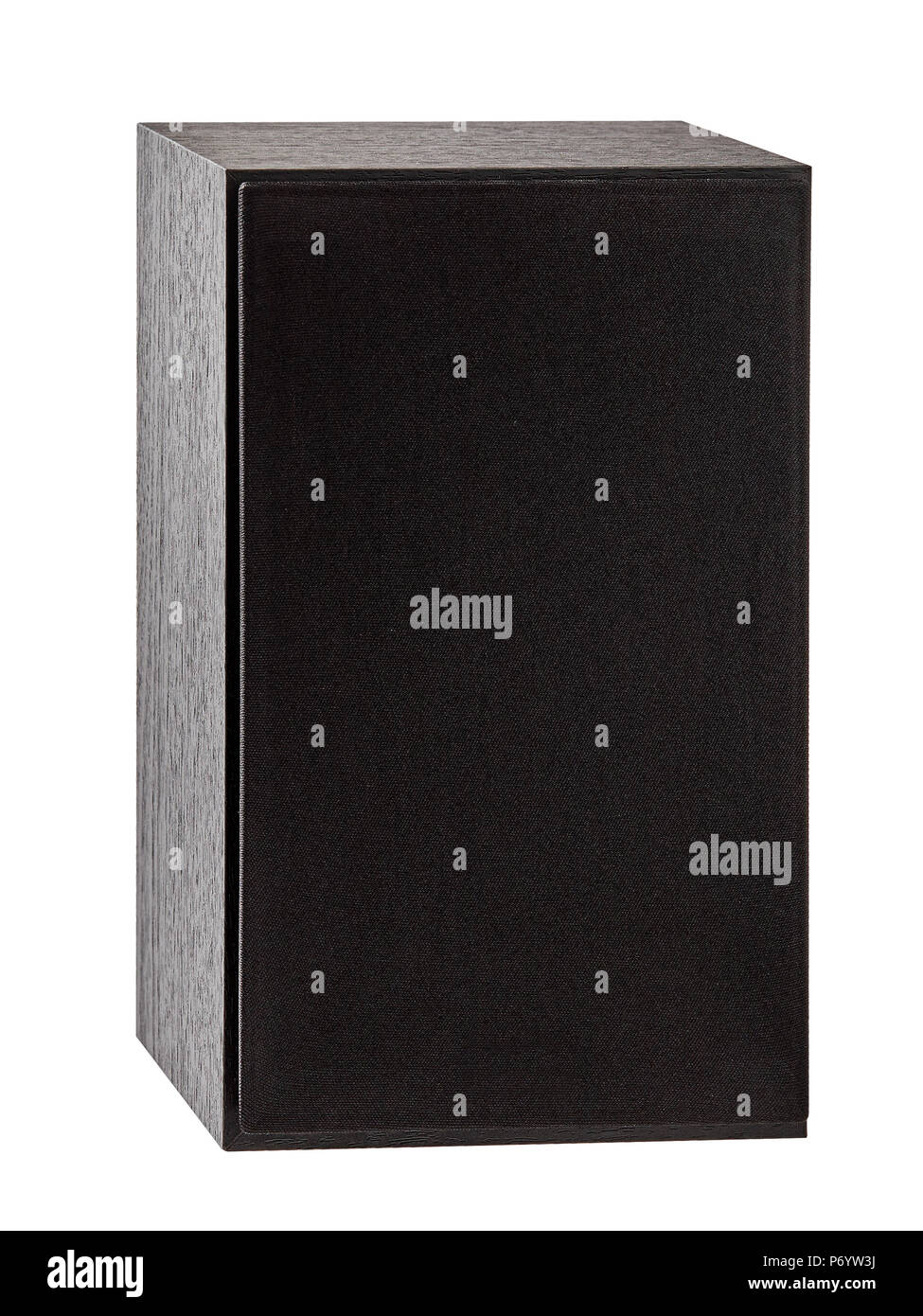 Perspective view of box speaker isolated on white Stock Photo - Alamy