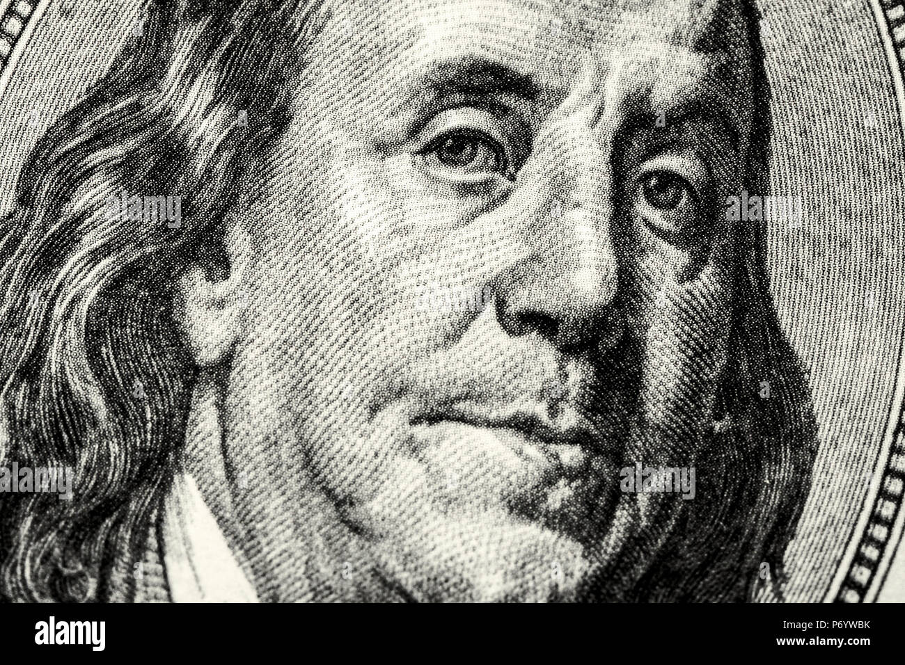 Textured Portrait of Benjamin Franklin on dollar banknote Stock Photo ...