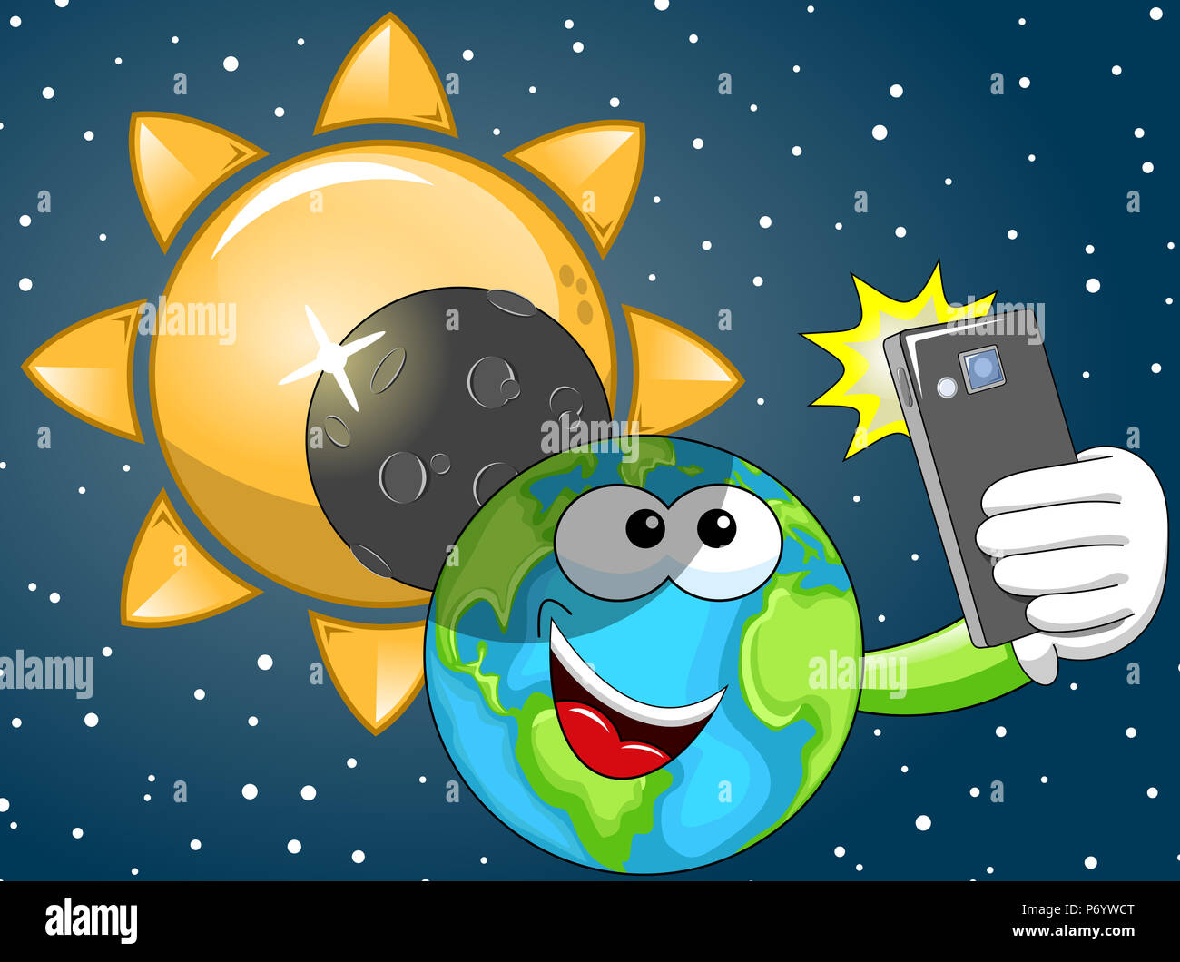 Eclipse of the sun cartoon hi-res stock photography and images - Alamy