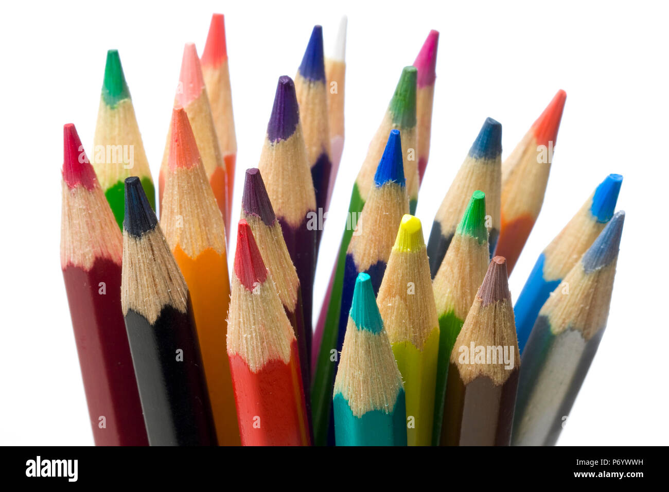 Bunch of crayons colored pencils Stock Photo - Alamy