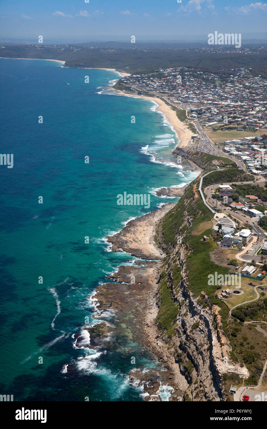 Aerial view of Bar Beach and Merewether beach in Newcastle New South ...
