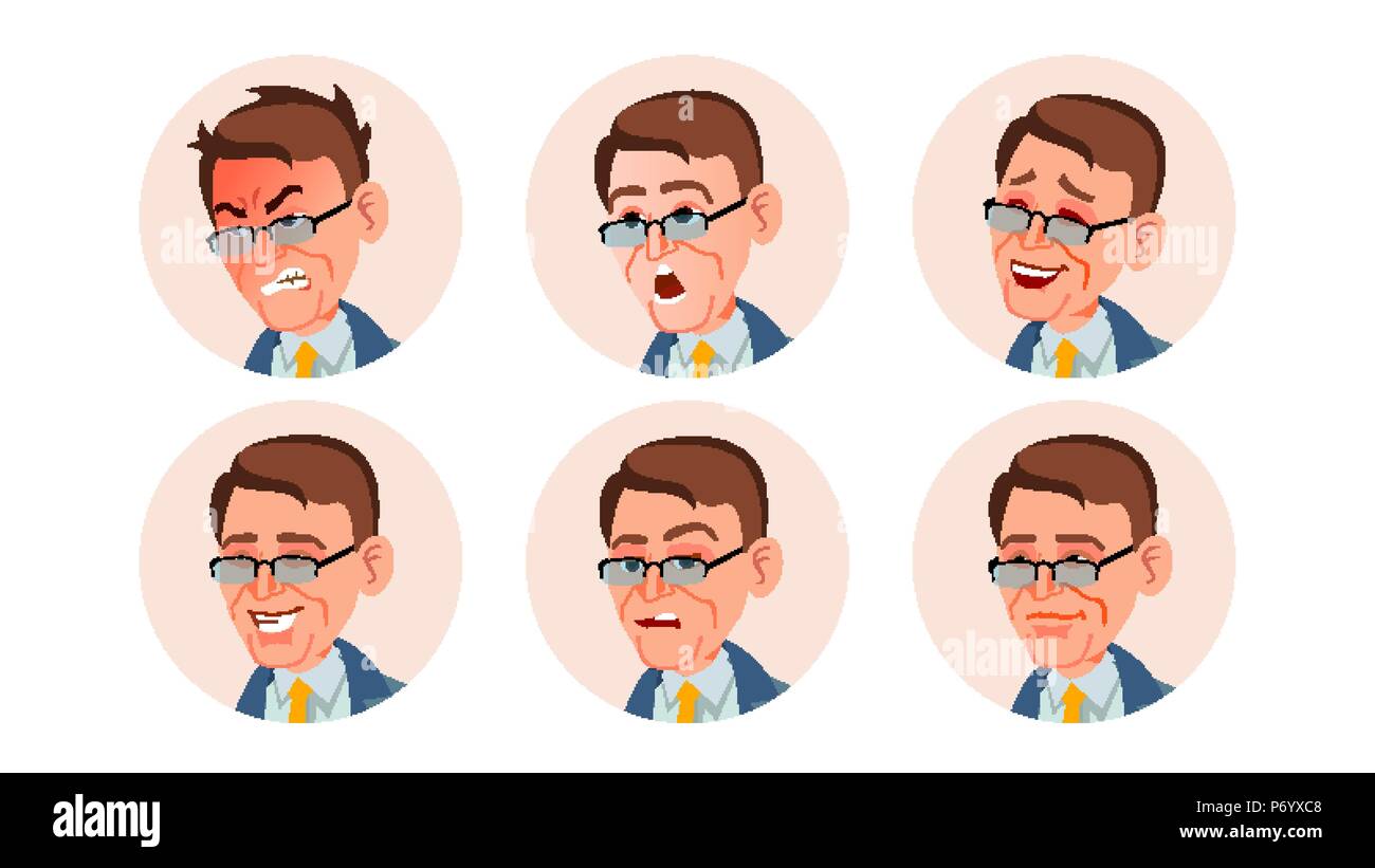 Business Avatar Man Vector. Comic Emotions. Beautiful Male. Laugh ...