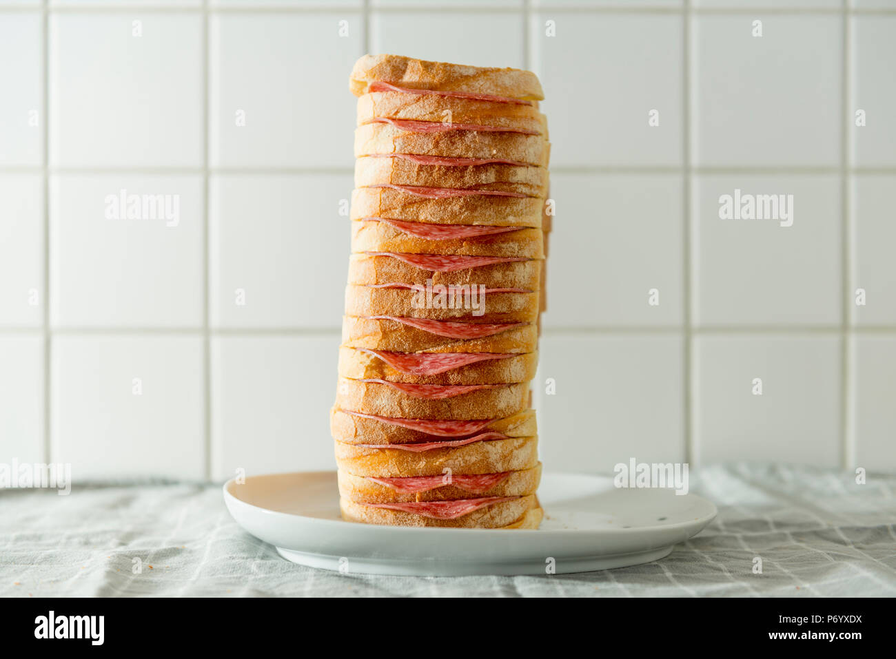 Big Salami Sandwich Stock Photo - Alamy