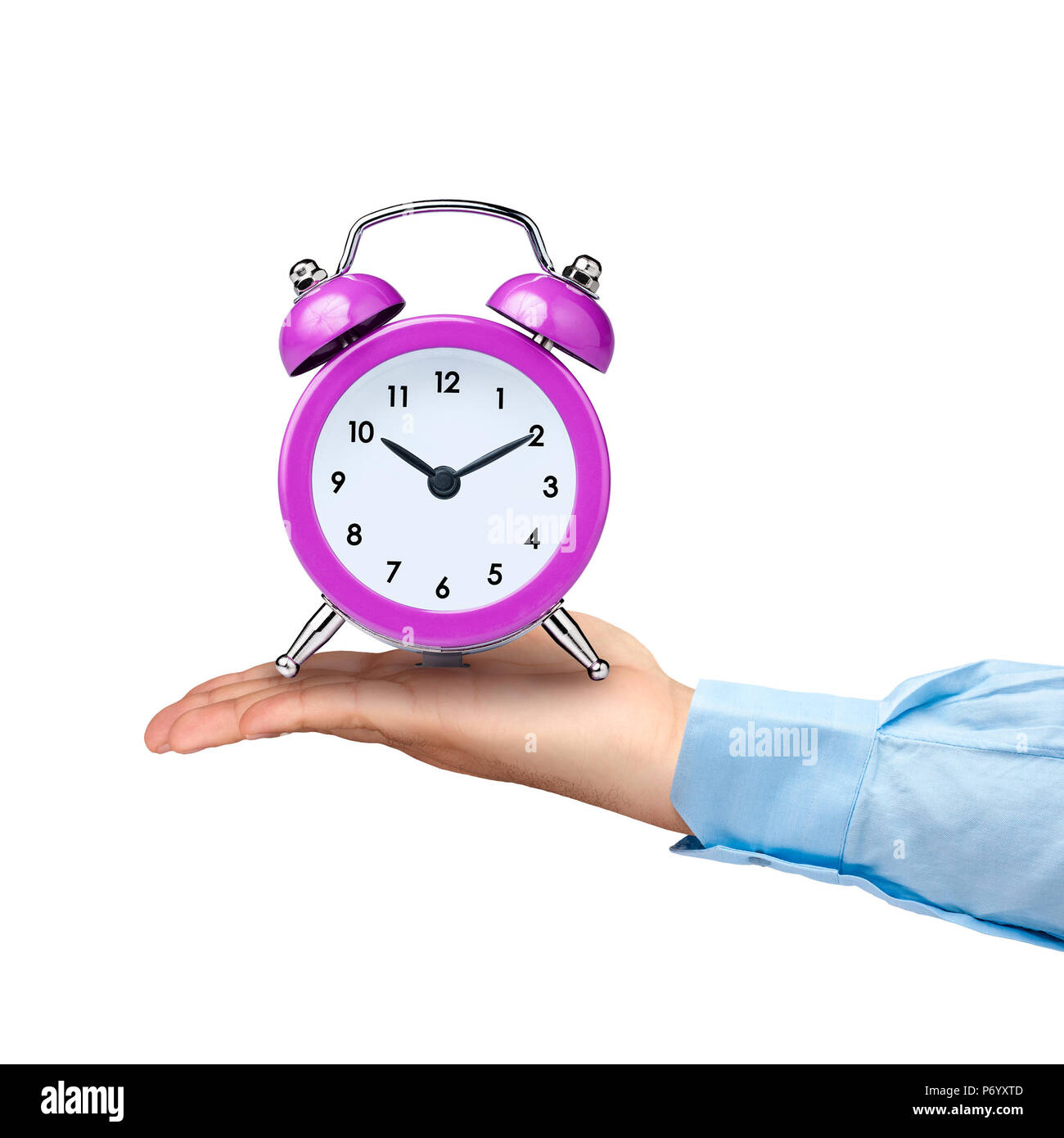 Hand holding clock Cut Out Stock Images & Pictures - Alamy