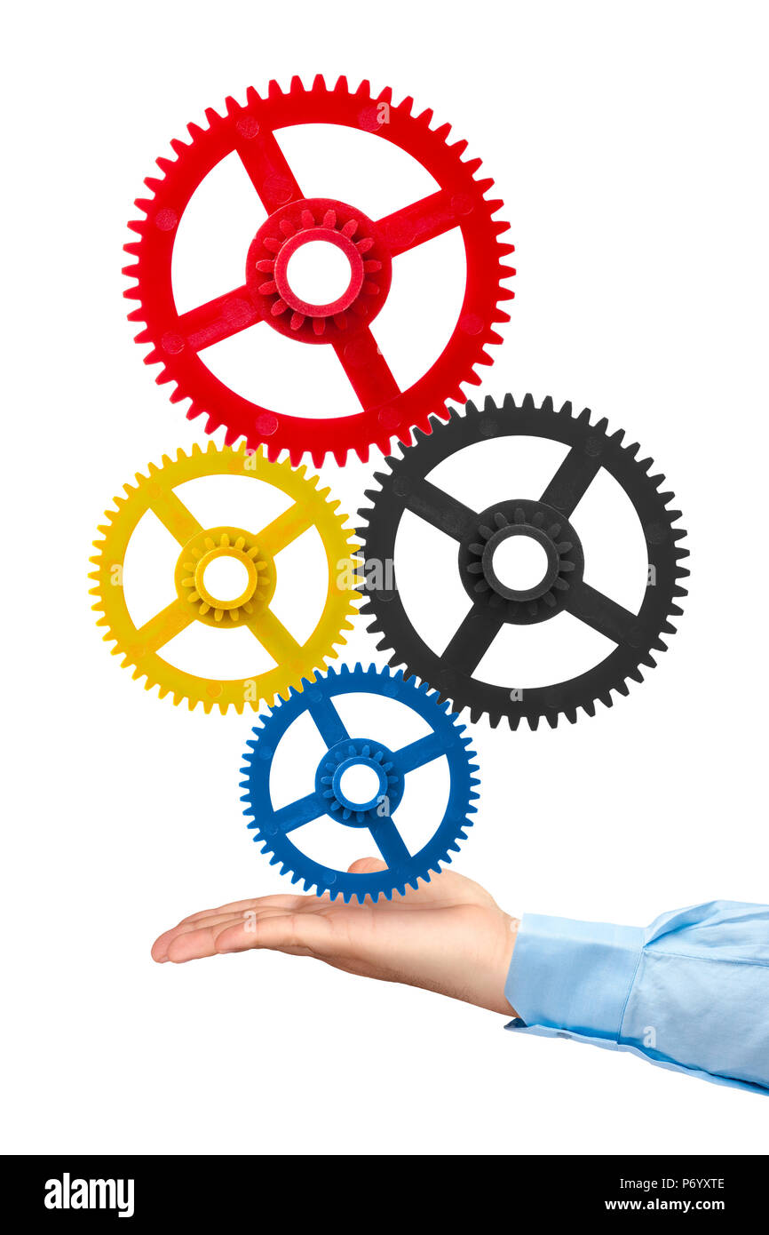 Business hand holding gear mechanism hi-res stock photography and ...
