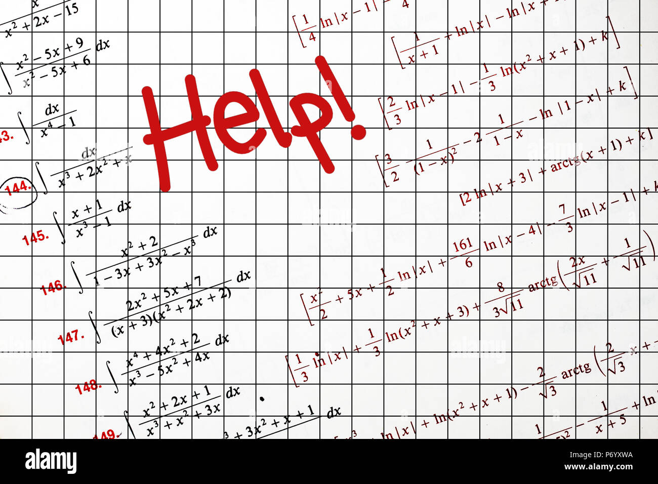 Help Request on math book Stock Photo - Alamy