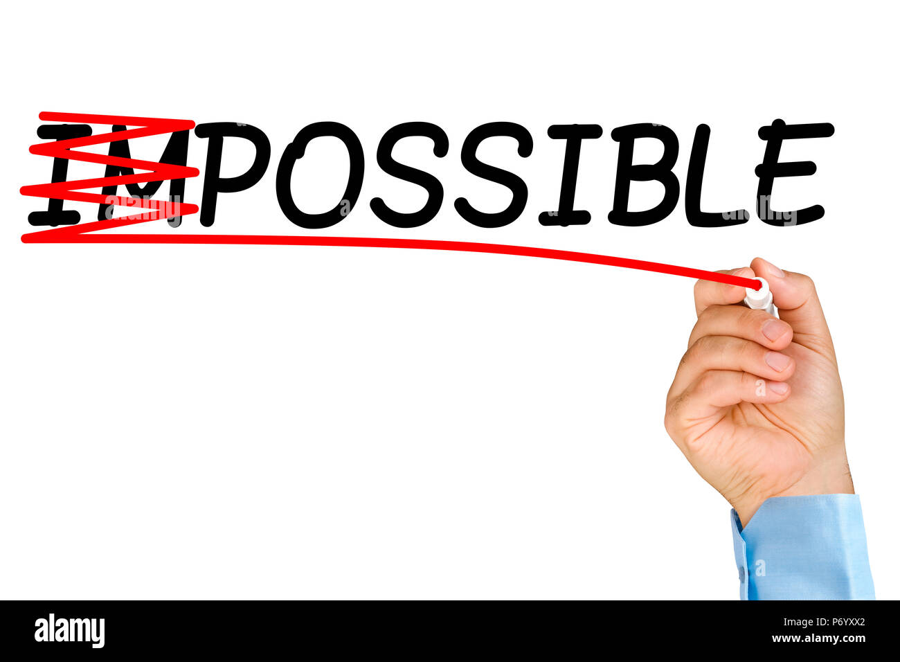 Businessman hand crossing out and impossible becomes possible Stock ... Businessman hand crossing out and impossible becomes possible Stock ...