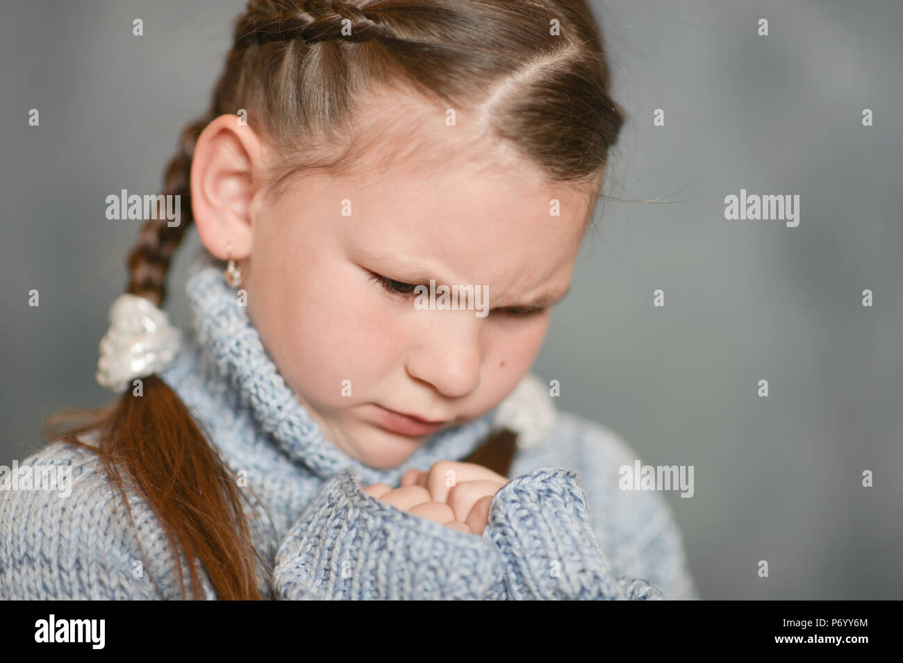 Cute sick girl Stock Photo - Alamy