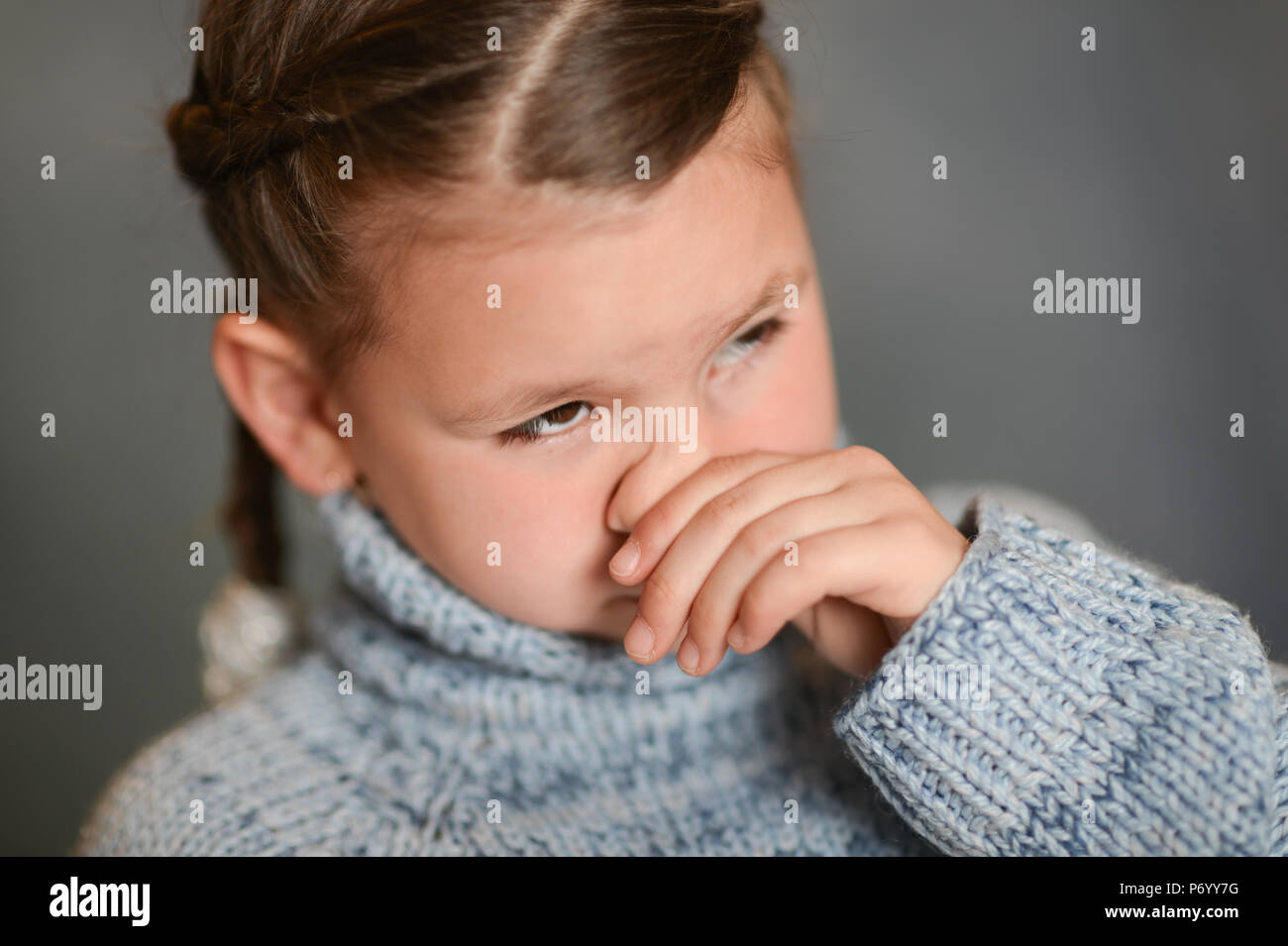 Cute sick girl Stock Photo - Alamy