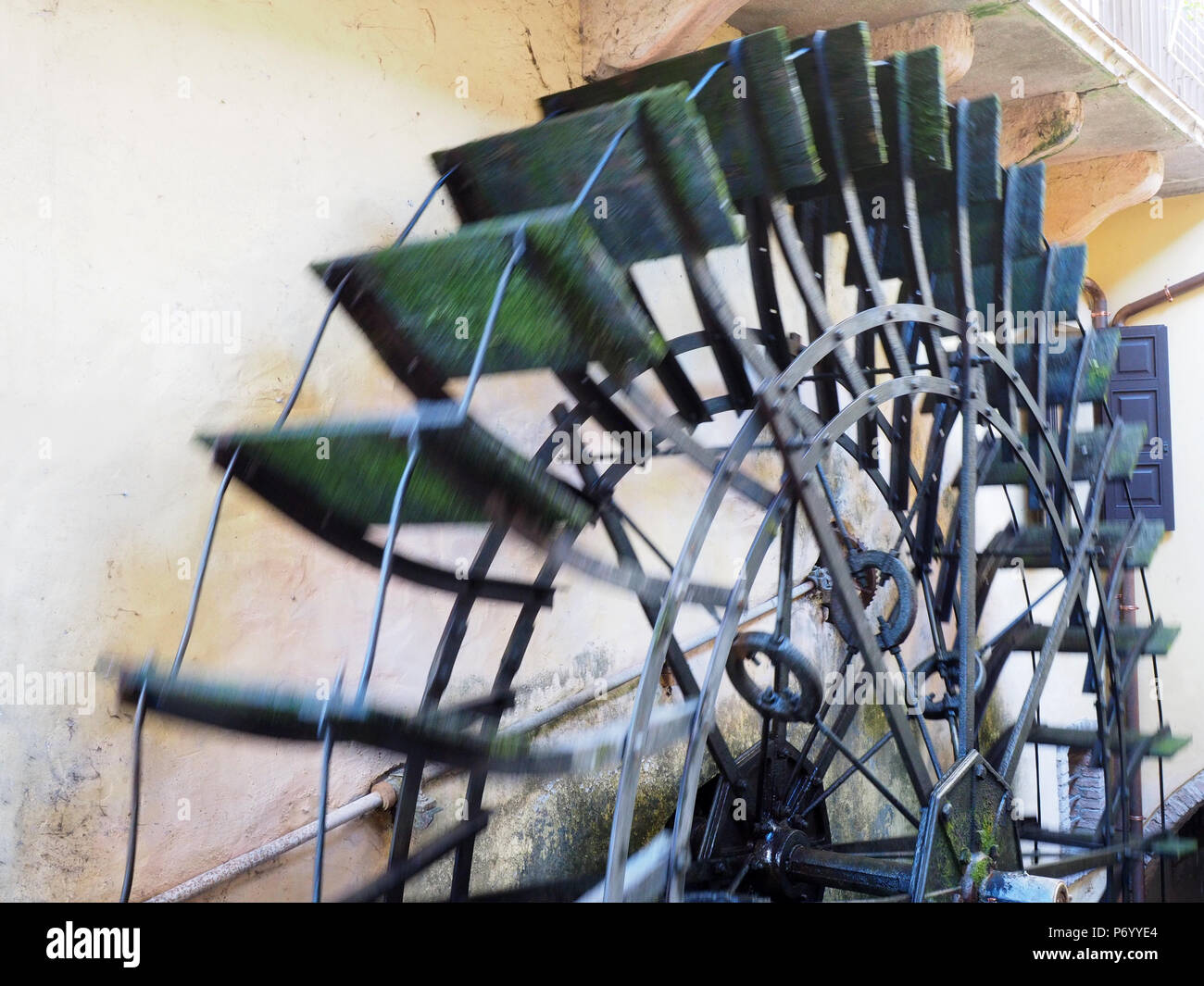 Water wheel mill working closeup Stock Photo - Alamy