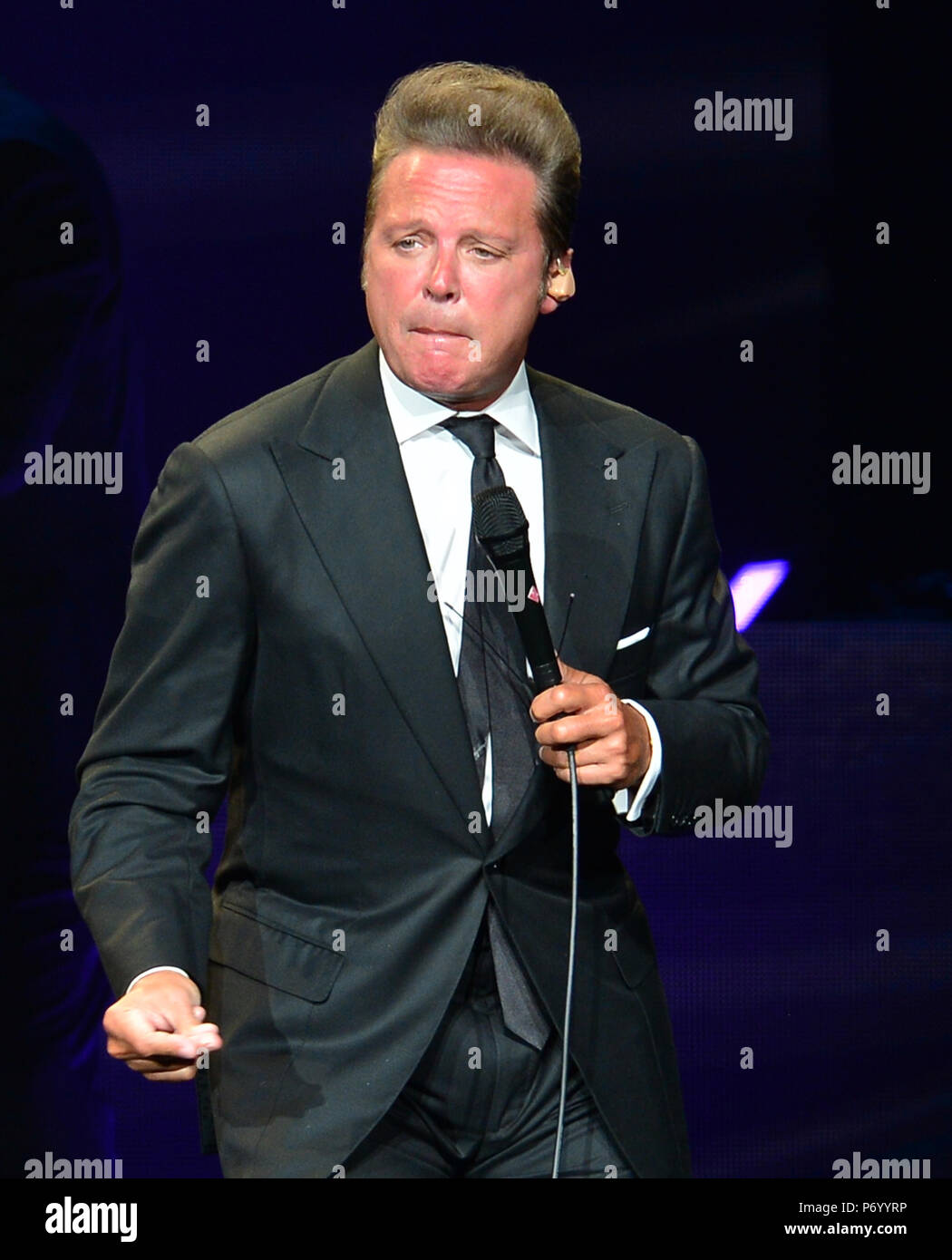 Mexican singer Luis Miguel performs live at a show as part of his ...