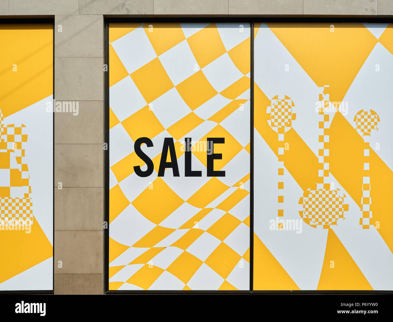 Copenhagen, Denmark - June 2016: Sale window shop on the main shopping ...